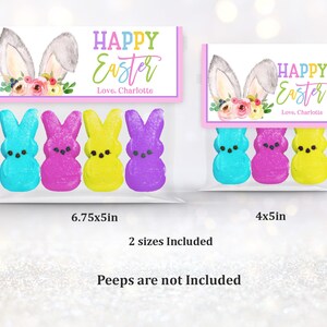 Easter Treat Bag Toppers Classroom Favor Happy Easter Peeps - Etsy
