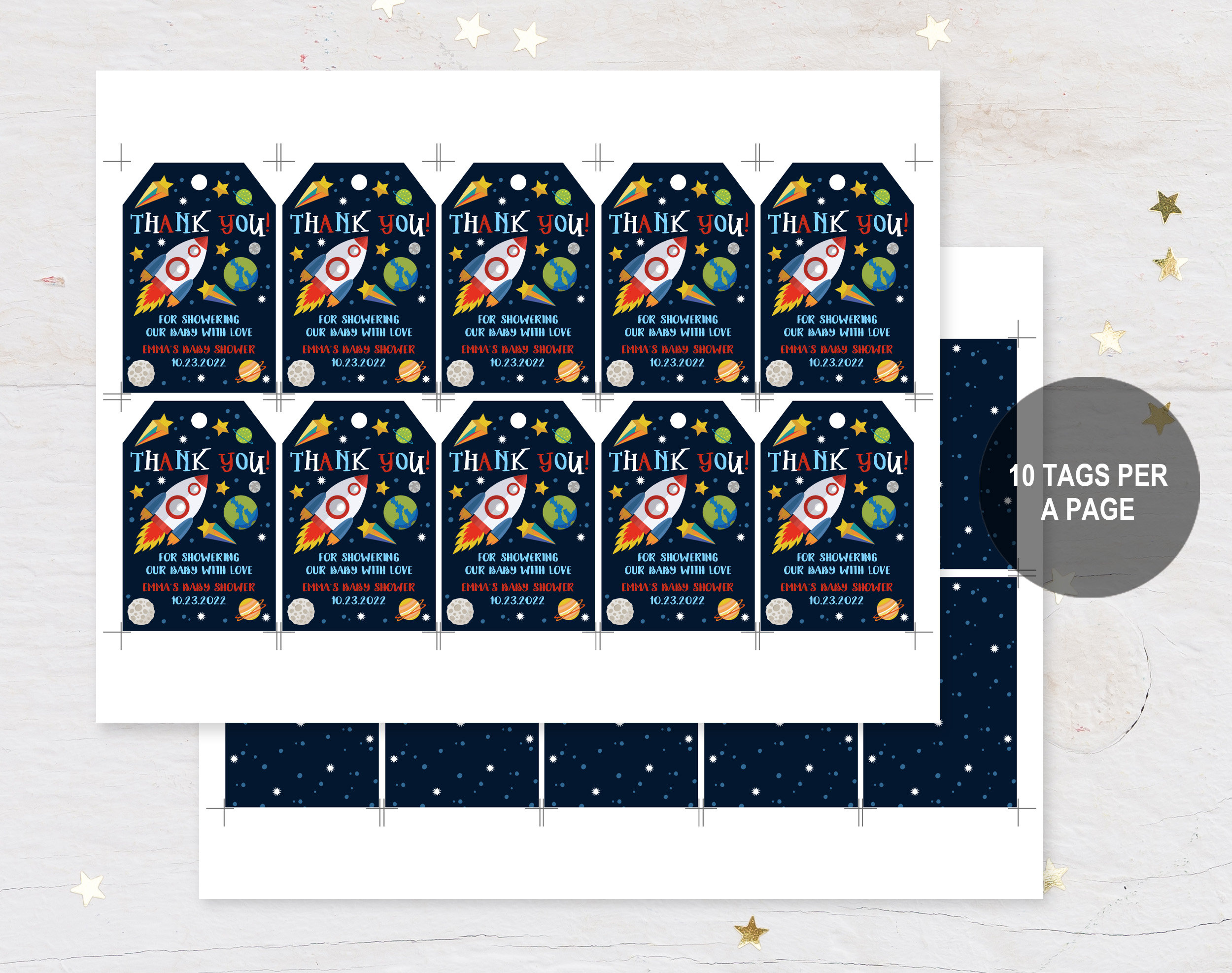 Paper & Party Supplies Party Décor Planets Space Custom Digital Baby ...