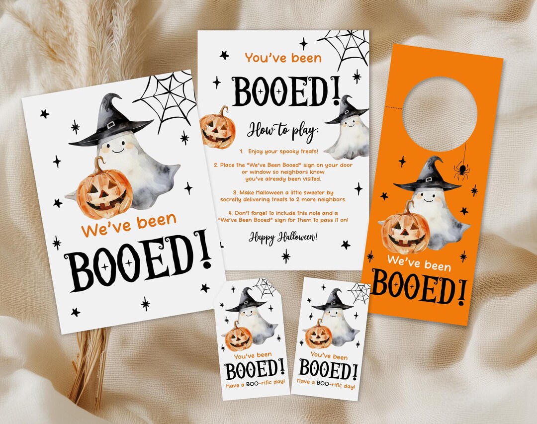 You've Been Booed Halloween Kit - Printable Treat Tags and Door Hanger ...