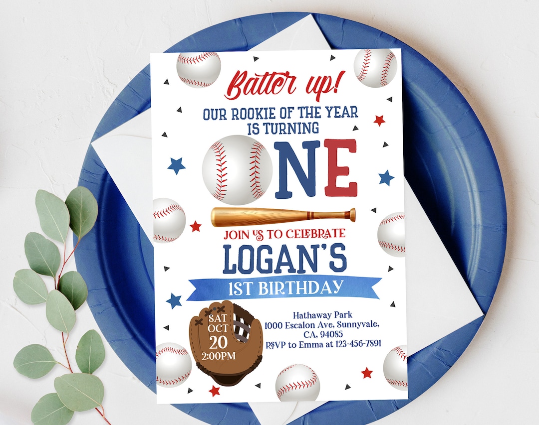 Baseball Birthday Invitation Sports Invite Swing on Over Baseball Team ...