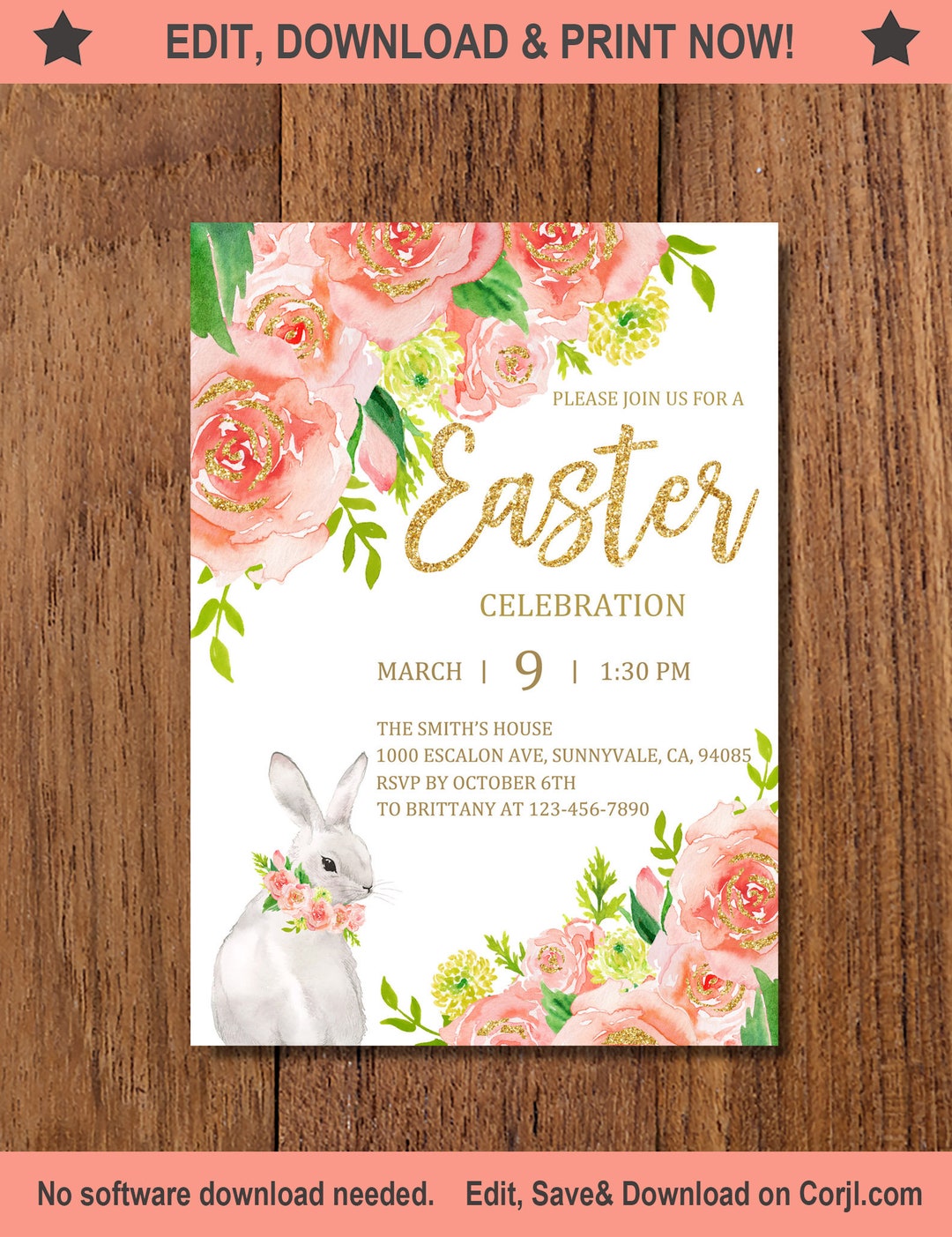 Easter Invitation Easter Party Invitation Easter Egg Hunt Invitation ...