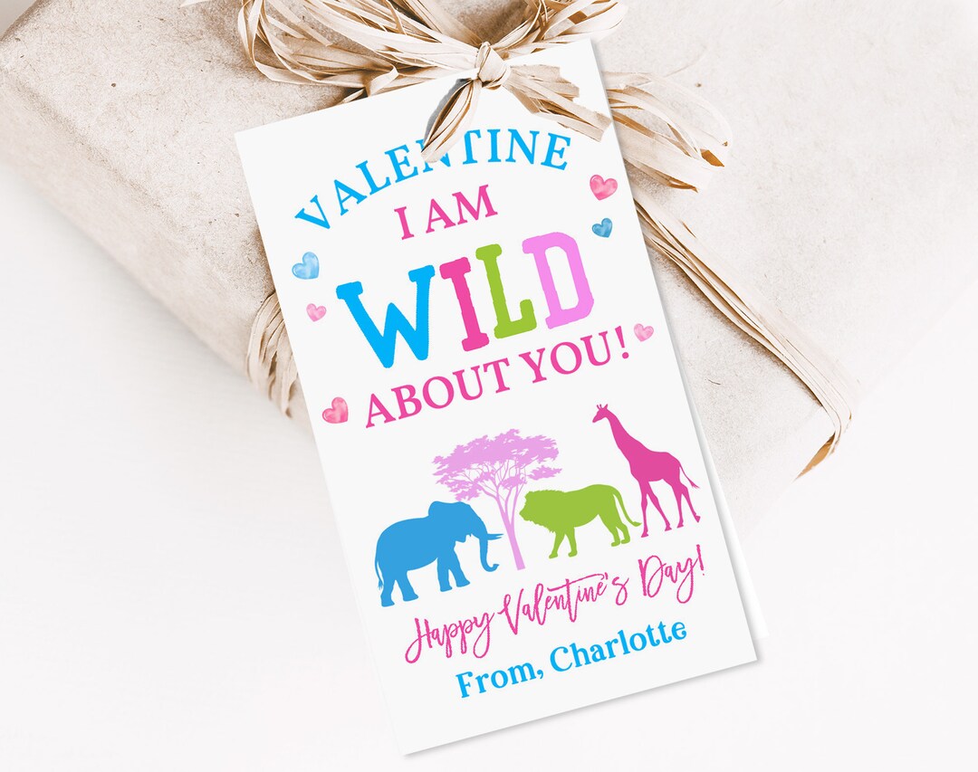 Valentine Gift Tags: Wild Animal Theme - Editable and Printable Vat42 ...