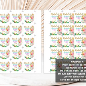 EDITABLE Pineapple Aloha Birthday Thank You Labels Mahalo Favor Tag ...