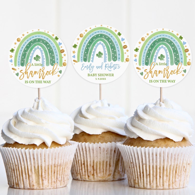 Shamrock Cupcake Toppers - Etsy