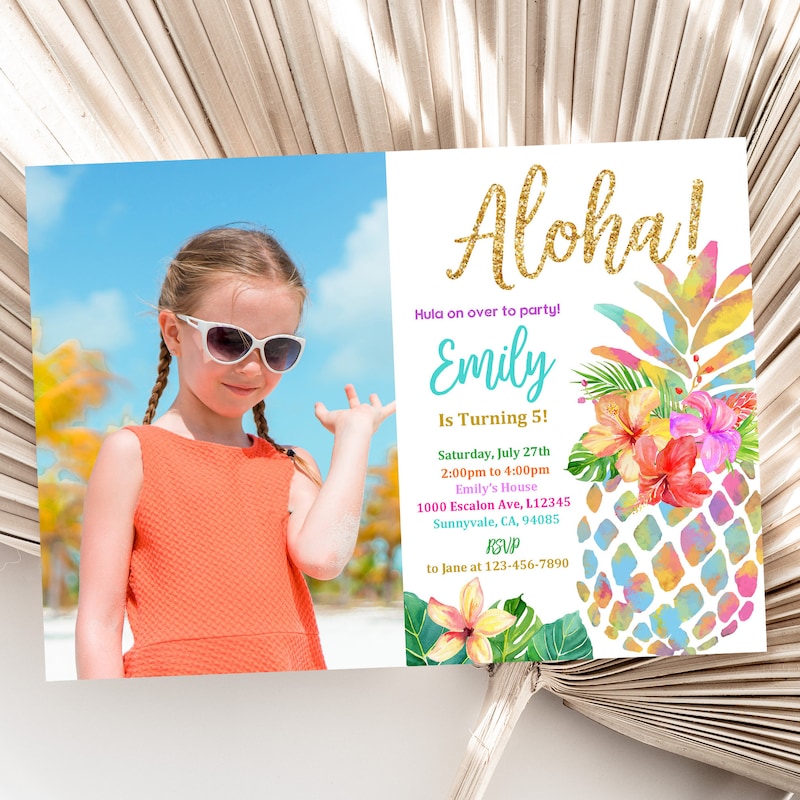 Pineapple Birthday Invitation Photo - Etsy