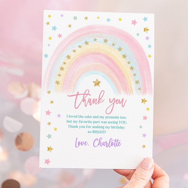 Rainbow Thank You - Etsy