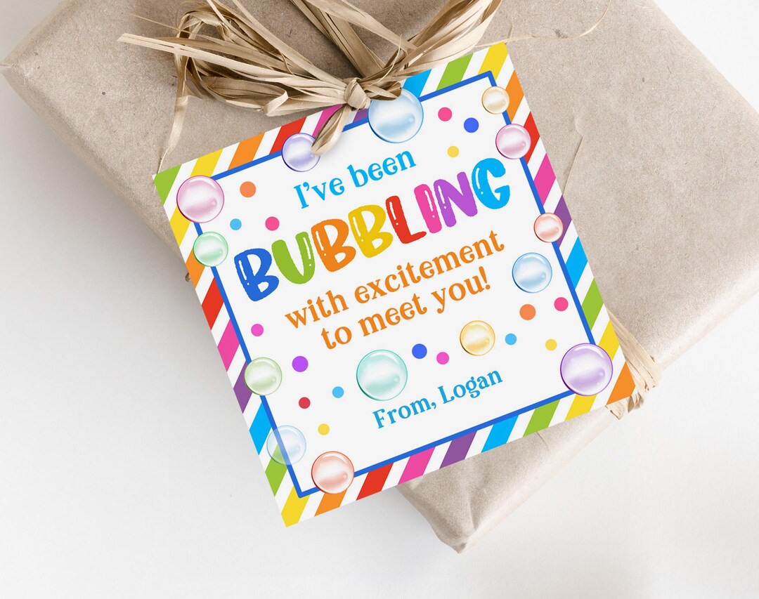 Bubbling With Excitement Gift Tag, Back to School Gift Tag, Welcome ...