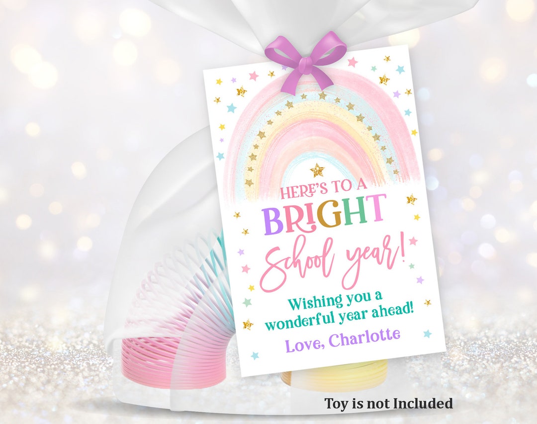 Rainbow Back to School Tag Bright School Year Tag First Day of - Etsy