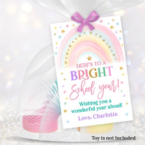 Rainbow Back to School Tag Bright School Year Tag First Day of - Etsy