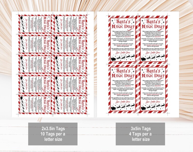 Christmas Gift Tag: Santa's Magic Dust - Editable Printable Sdt2 - Etsy