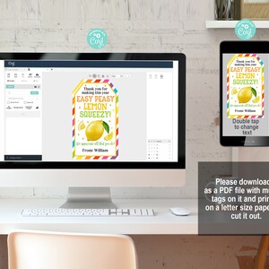 Lemon Appreciation Tag End of School Year Summer Lemon Gift Tag Teacher ...