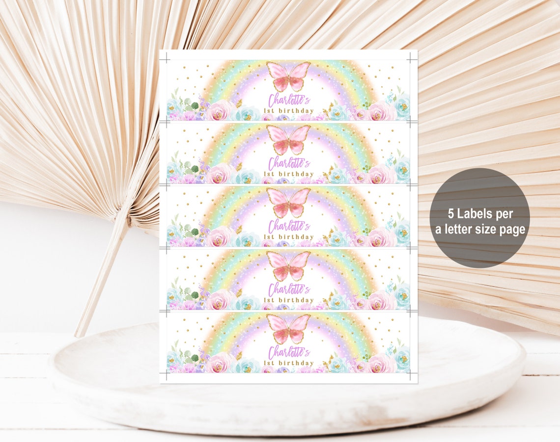 Butterfly Birthday Water Bottle Labels Butterfly Party Decor - Etsy