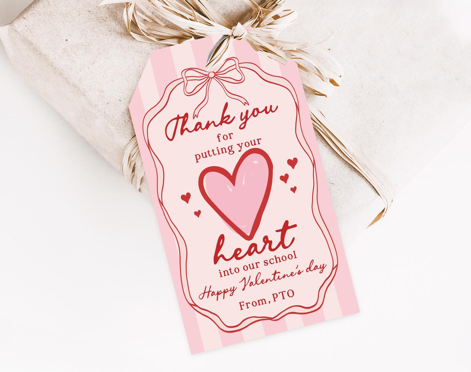 Valentine Teacher Gift Tags, Editable School Staff (printable DIY ...
