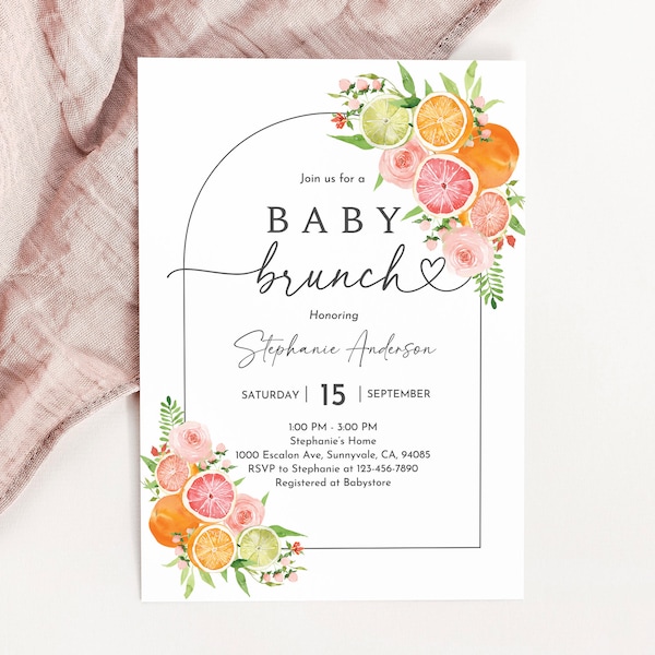 Brunch Baby Shower Invitation Girl - Etsy