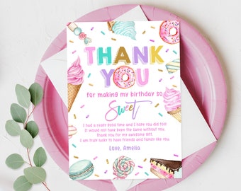 Candy Thank You Note Card Candies Thank You Card Candy Girl - Etsy