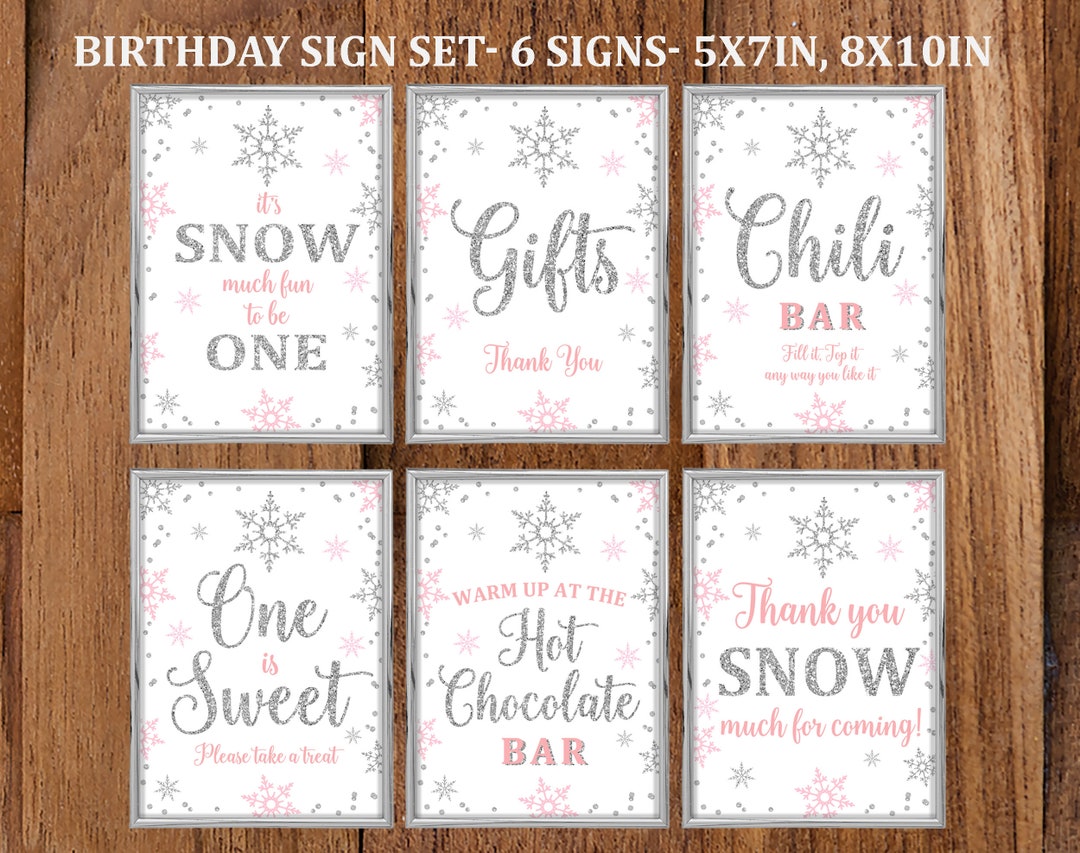 Winter Onederland Signs Set 5x7in 8x10in Included! Winter Wonderland ...