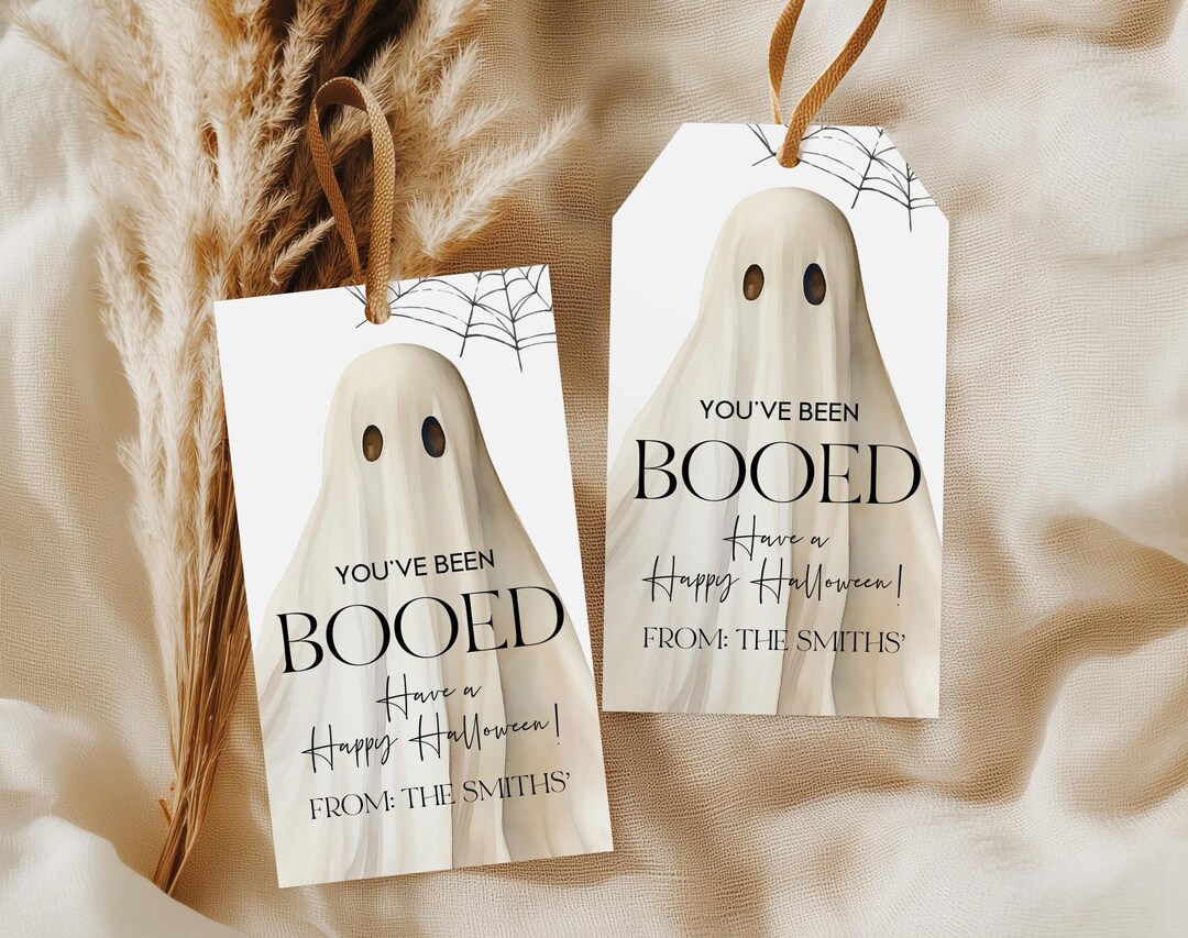 Halloween Party Tags: Editable You've Been Booed - Printable Favor ...