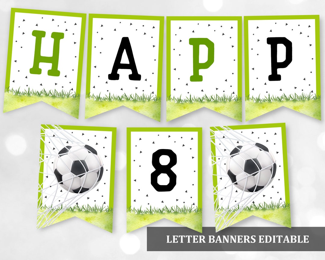 Soccer Birthday Banners Soccer Party Decorations Boy Sports Bunting ...