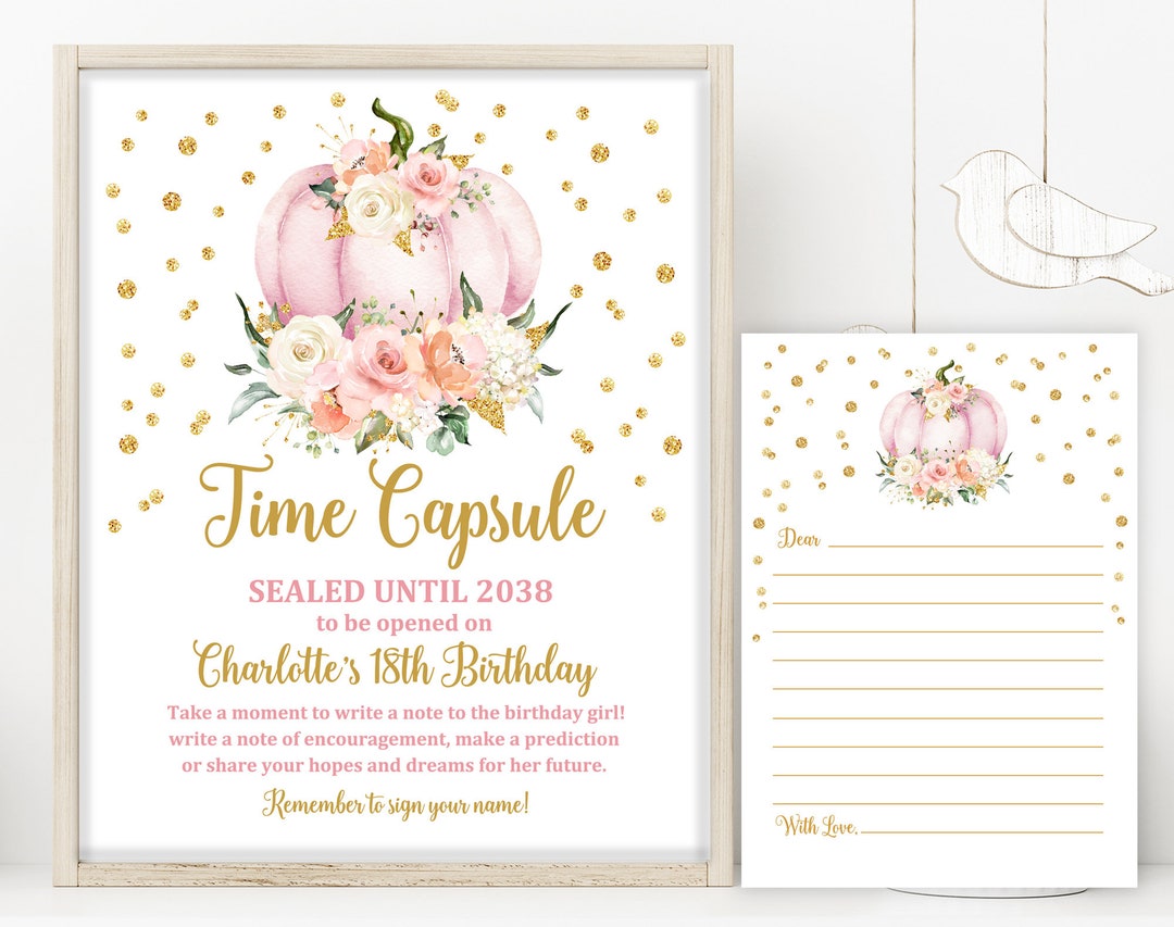 Pumpkin Time Capsule Sign 8x10in Sign, 5x7in Letter Included Download ...