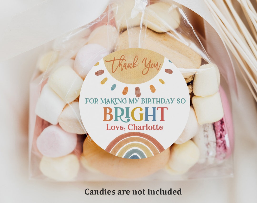Boho Rainbow Gift Label, Sunshine 1st Birthday (editable Printable ...