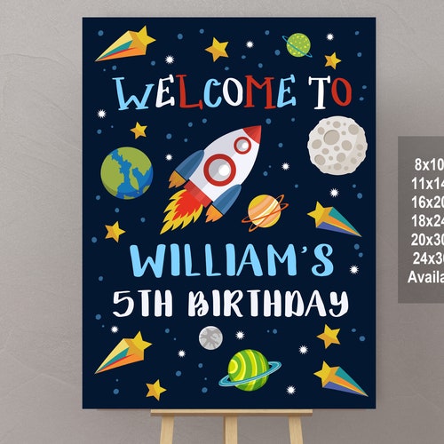 Outer Space Welcome Sign Set Astronaut Birthday Sign Bundle - Etsy
