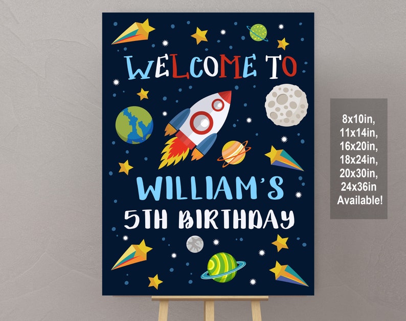 Outer Space Welcome Sign Set Astronaut Birthday Sign Bundle - Etsy