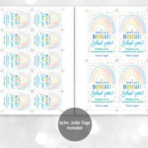 Rainbow Back to School Tag Bright School Year Tag First Day of School ...