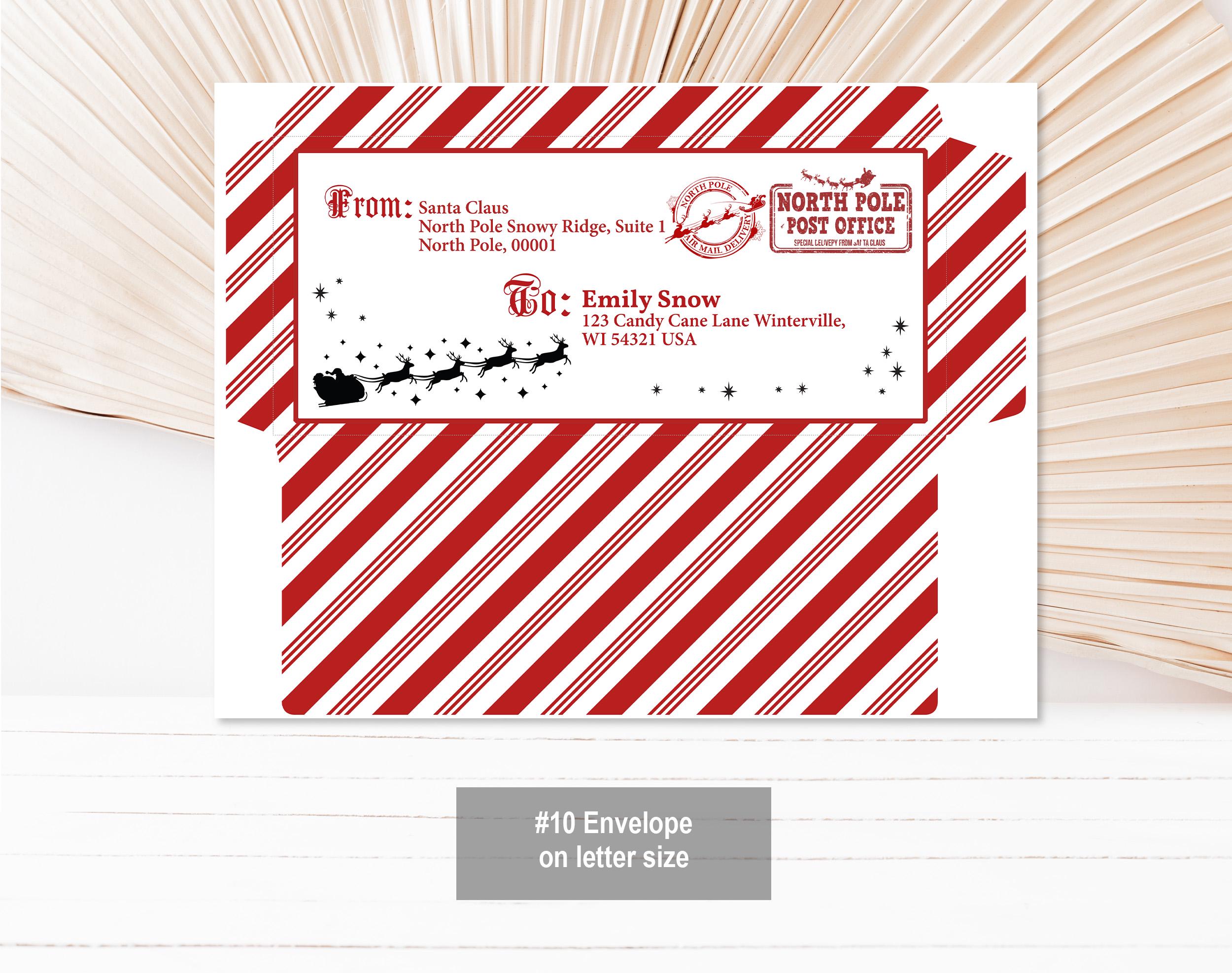 Christmas Santa Letter Envelope - Editable Printable Template Lfs3 - Etsy