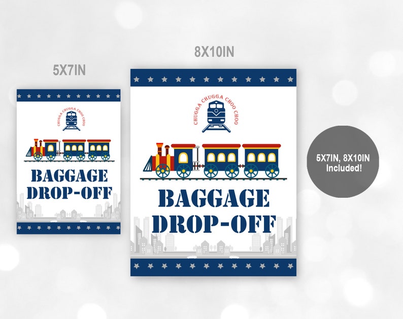 Baggage Drop off Table Sign Train Table Sign Gift and Card - Etsy