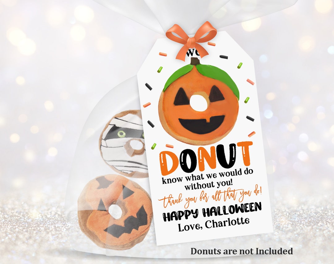 Halloween Donut Gift Tag Teacher Staff Nurse Employee - Etsy