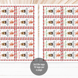 Printable Christmas Gift Tags: Coffee & Cookie Theme (editable PDF ...