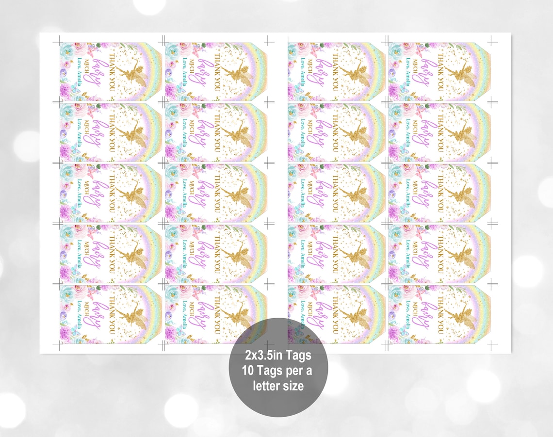 Fairy Birthday Tag Favor Tags Enchanted Forest Thank You Tags - Etsy