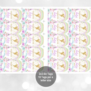 Fairy Birthday Tag Favor Tags Enchanted Forest Thank You Tags Butterfly ...