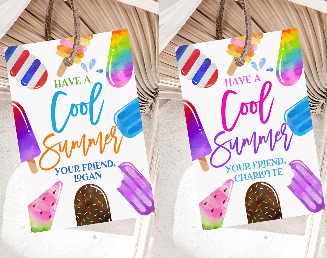 Summer Popsicle Gift Tags, Printable School Treats (editable PDF) - Etsy