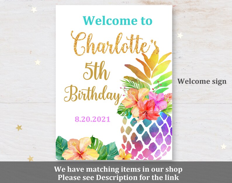 Pineapple Table Number 5x7in 4x6in/ INSTANT DOWNLOAD/ | Etsy