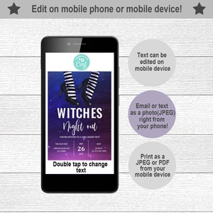 Halloween Girls Night Out Invitation Witch Ghouls Night Out ...