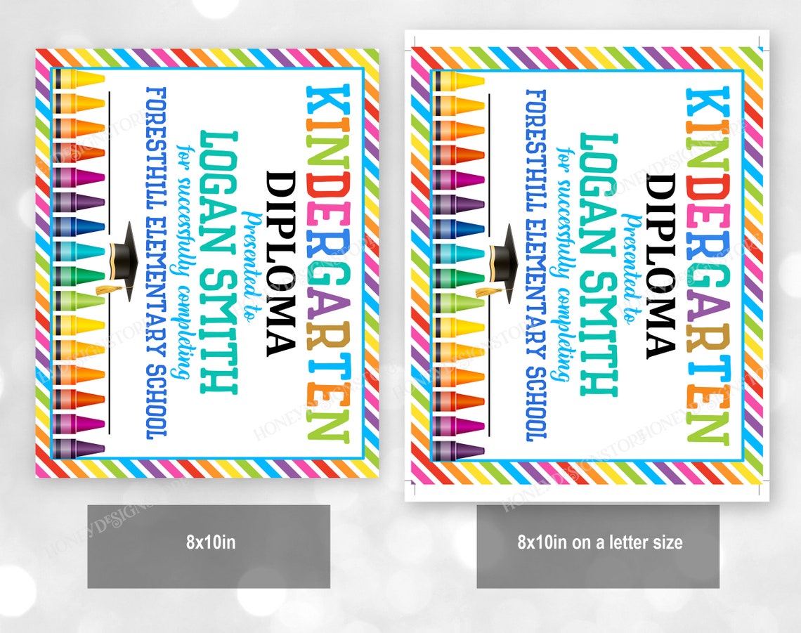 Kindergarten Certificate Graduation Diploma School Sign - Etsy