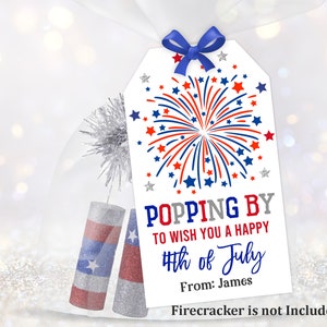 4th of July Popping by Tag Fireworks Tag Happy 4th of July - Etsy