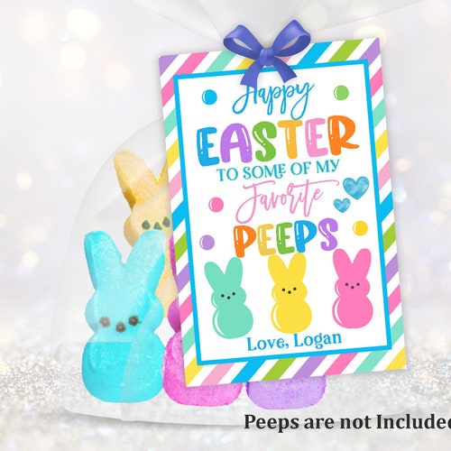 EDITABLE Easter Tag to My Favorite Peeps Party Cookie Favor - Etsy
