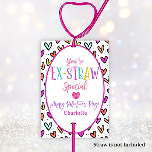 Printable Valentine's You're Ex-straw Special Favor - Etsy