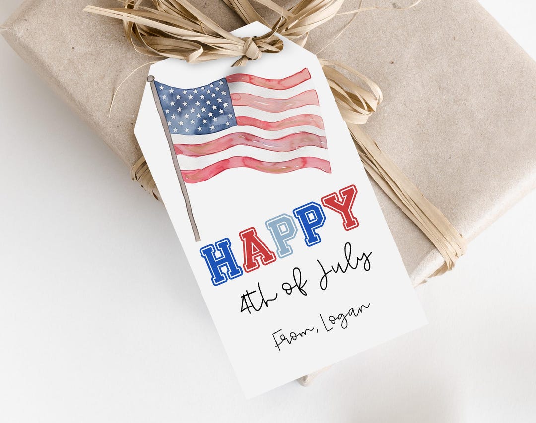 4th of July Favor Tags: Editable Patriotic Printable (2x3.5in) Ipdt12 ...