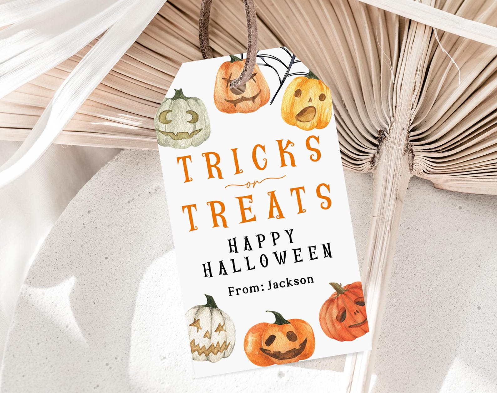 Halloween Favor Tags, Editable Printable Trick or Treat (2x3.5in PDF ...
