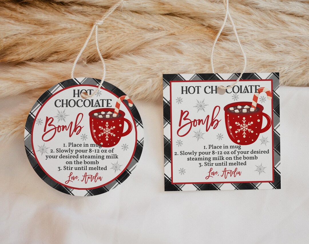 Christmas Hot Chocolate Bomb Tags Winter Hot Cocoa Bomb Labels ...