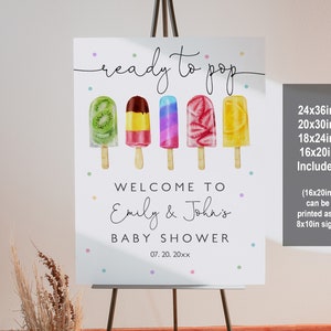 Summer Baby Shower Welcome Sign, Popsicle Ice Pop (editable Digital ...