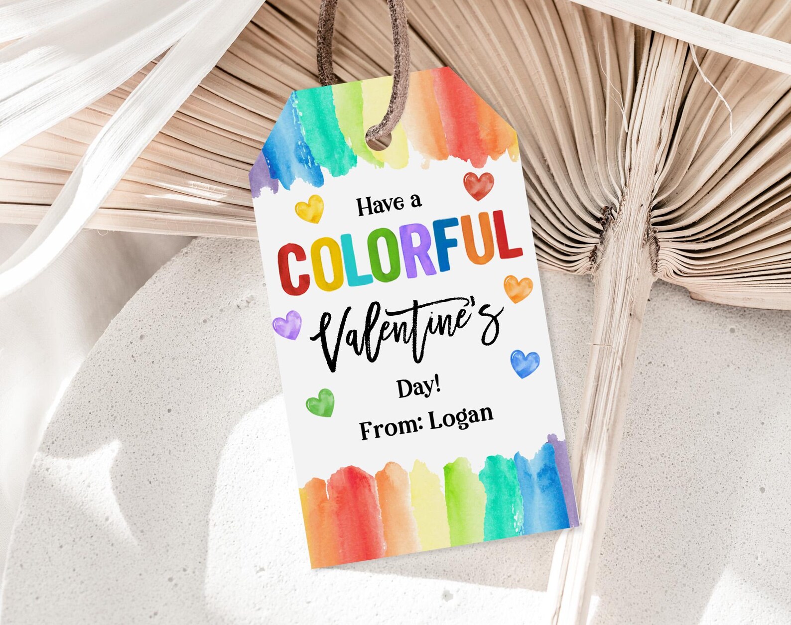 Valentine Gift Tags: Rainbow Crayon Design - Editable Printable ...