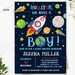 Outer Space Baby Shower Invitation Planets Rocket Ship Astronaut Invite ...