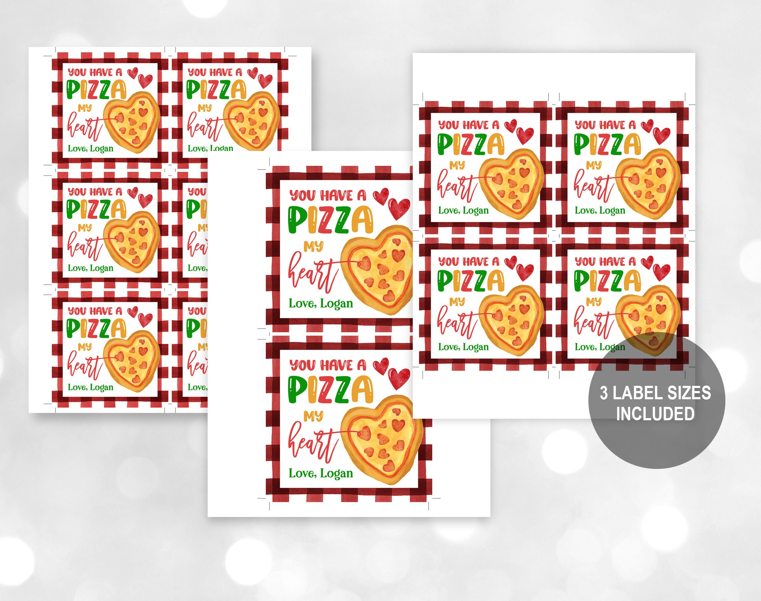 Valentine Mini Pizza Cookie Label You Have a Pizza My Heart - Etsy