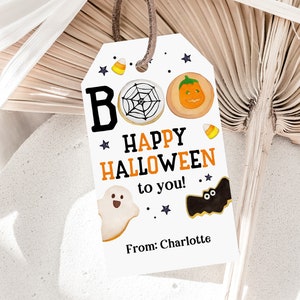 Halloween Favor Tags: Printable Boo Ghost Pumpkin - Editable PDF - Etsy