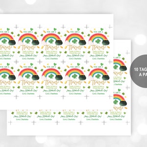 St. Patrick Day Gift Tag Treat Label Treasure Tag Kids Friend Classroom ...