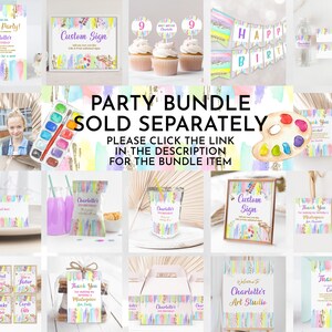 Editable Art Birthday Gable Box Label Painting Party Birthday Favors ...